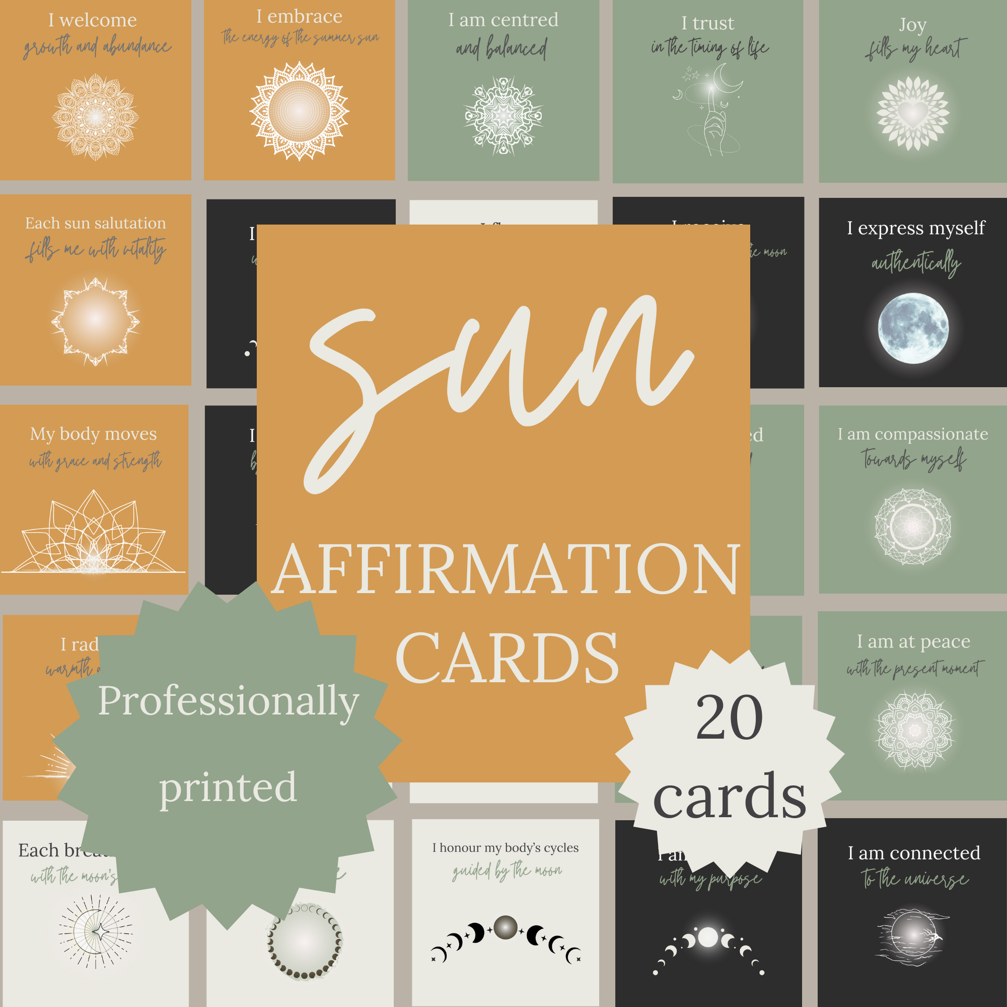 Sun and moon daily affirmation cards – Gaia Asana