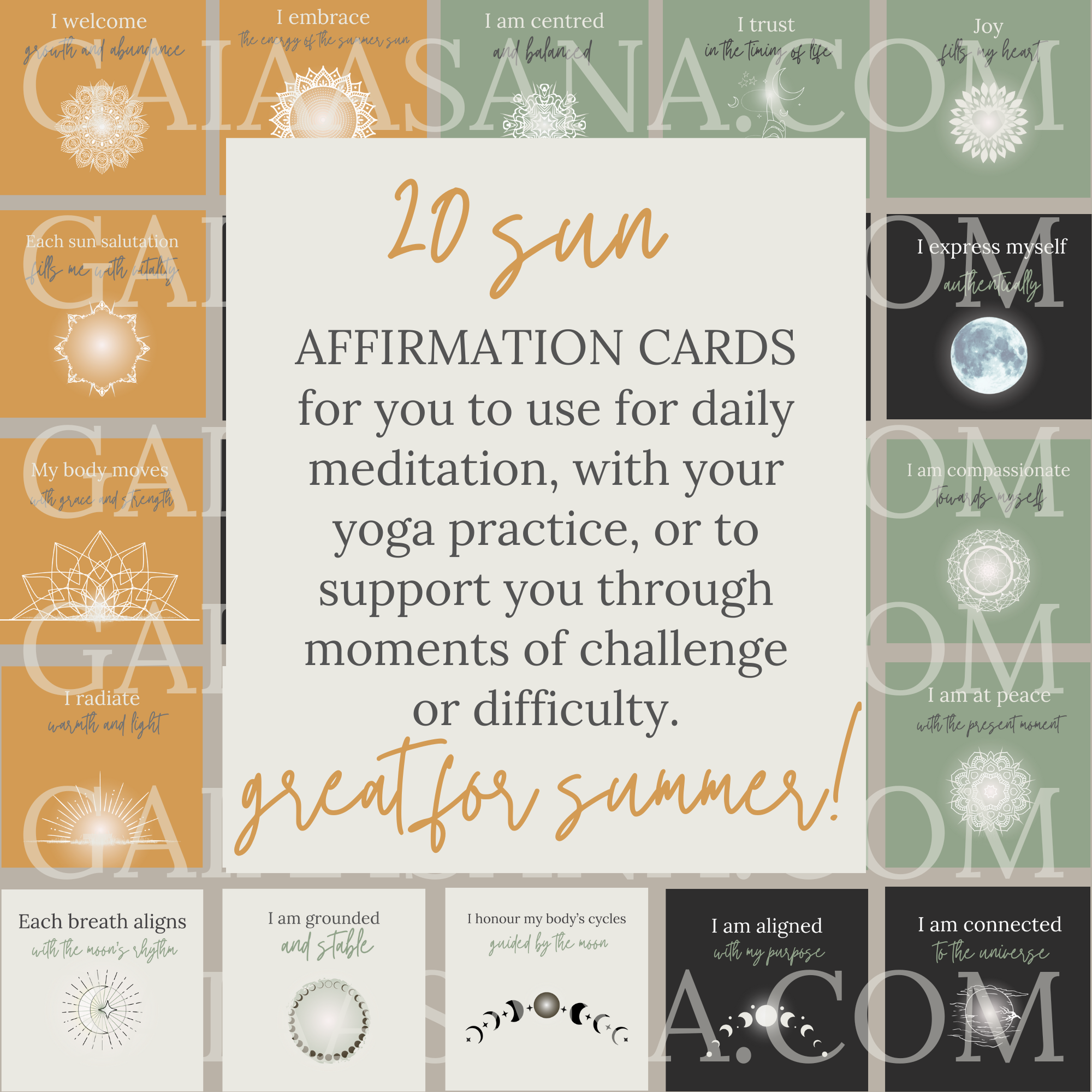 Sun and moon daily affirmation cards – Gaia Asana